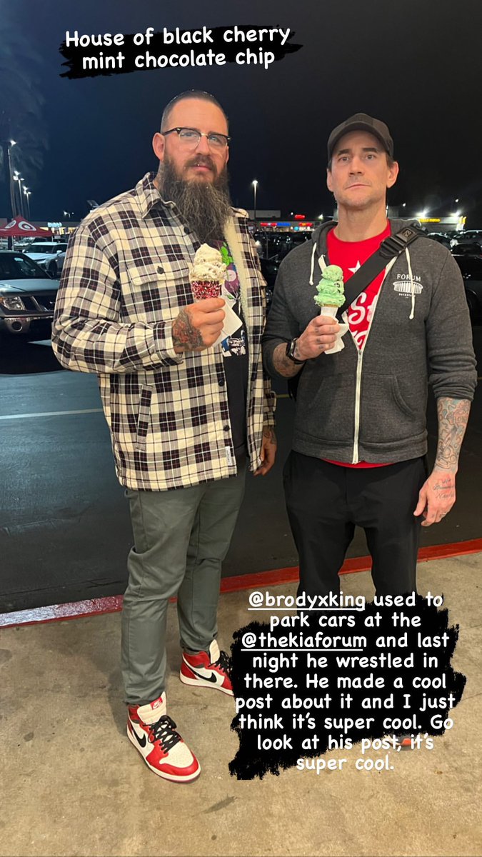 Drainmaker 🌧️ 💵 on Twitter: "CM Punk met with Brody King this week eating mint chocolate chip ...