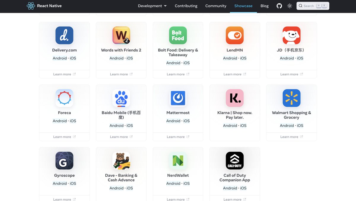 Joe Ng'ethe on Twitter: "https://reactnative.dev/showcase"