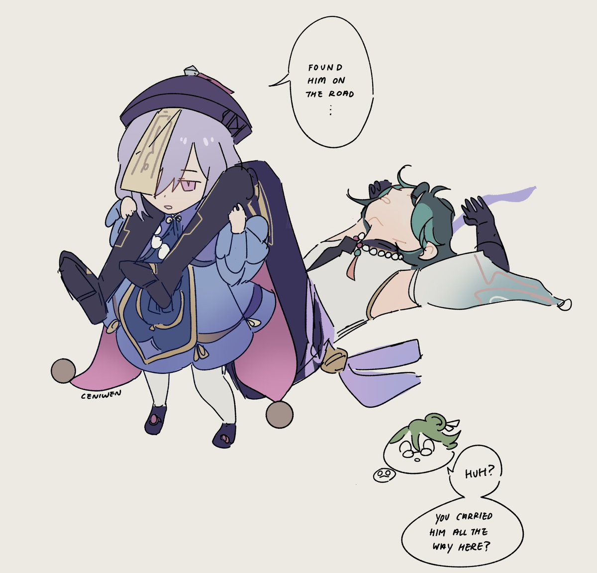 티팟 on Twitter: "RT @_ceniwen: Qiqi's weekly routine #xiao #原神"