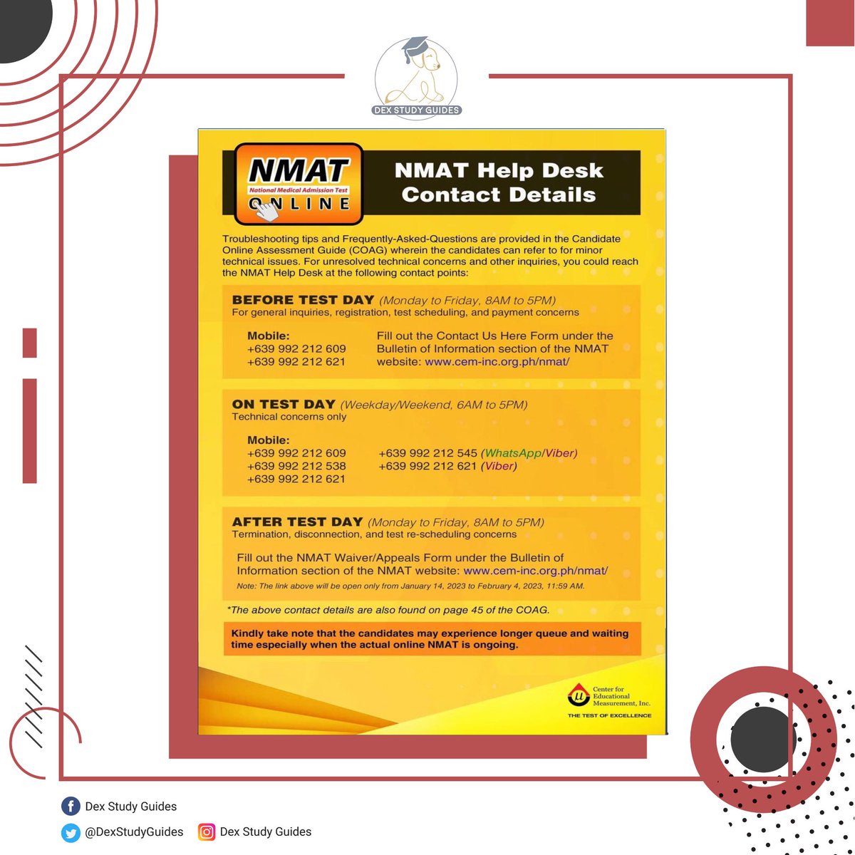 Dex Study Guides on Twitter: "All information are taken from the CEM NMAT website and the ...