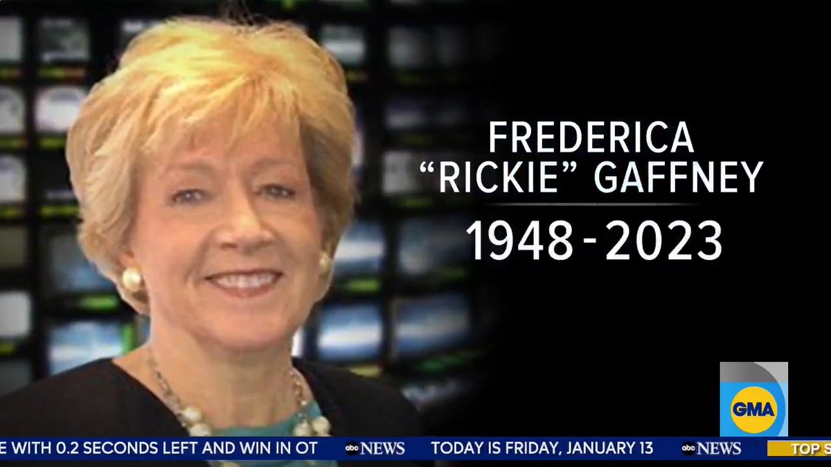 This morning we remember Frederica "Rickie" Gaffney -- a longtime GMA ...