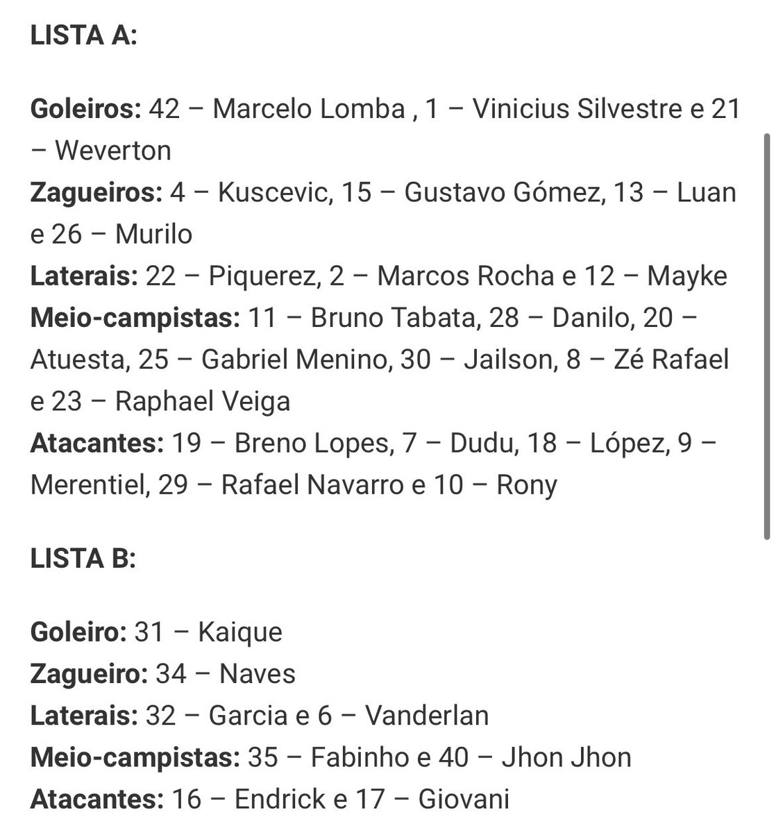 André Vieira Coelho On Twitter Rt Infos Palestra Os Inscritos Do Palmeiras Para O Paulista