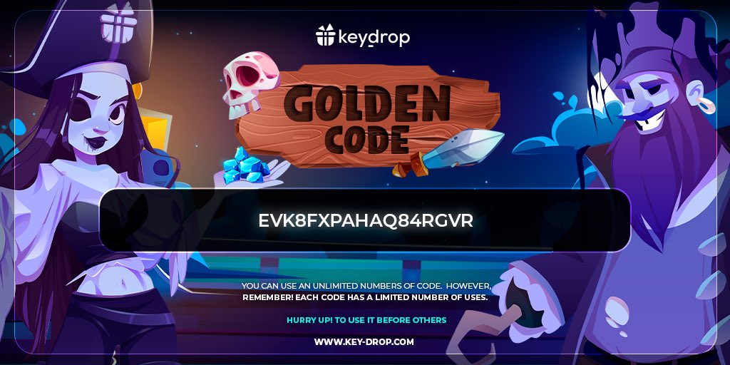 Key-Drop.com on Twitter: "Golden Code🔥 More ️ more golden codes😉 To receive extra $0.50 for the ...