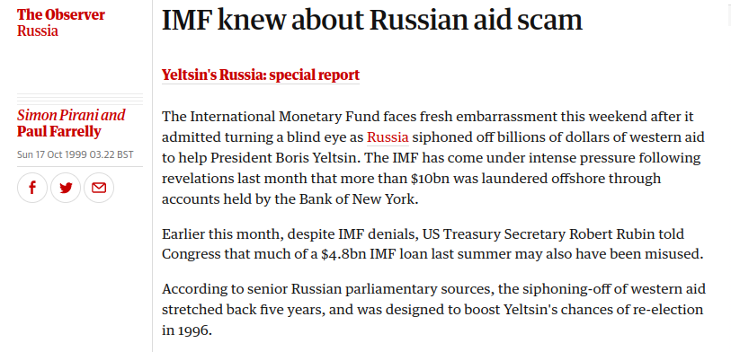 1. The real Russiagate scandal 1996 Rescuing Boris "The secret story of how US advisors used ...