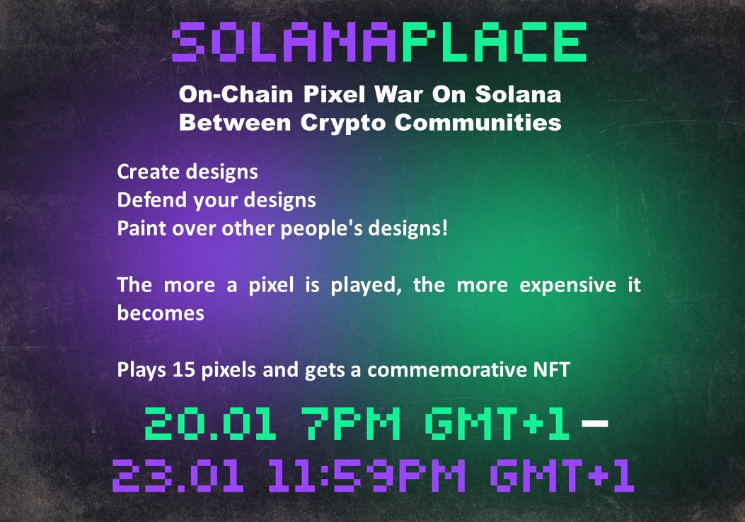 SolanaPlace, on-chain pixel war on #solana between crypto communities ...
