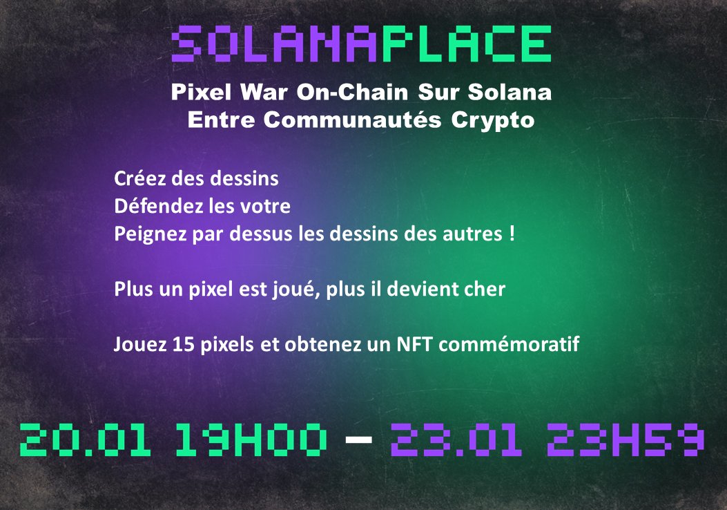 SolanaPlace, la pixel war on-chain sur #solana entre communautés crypto ...