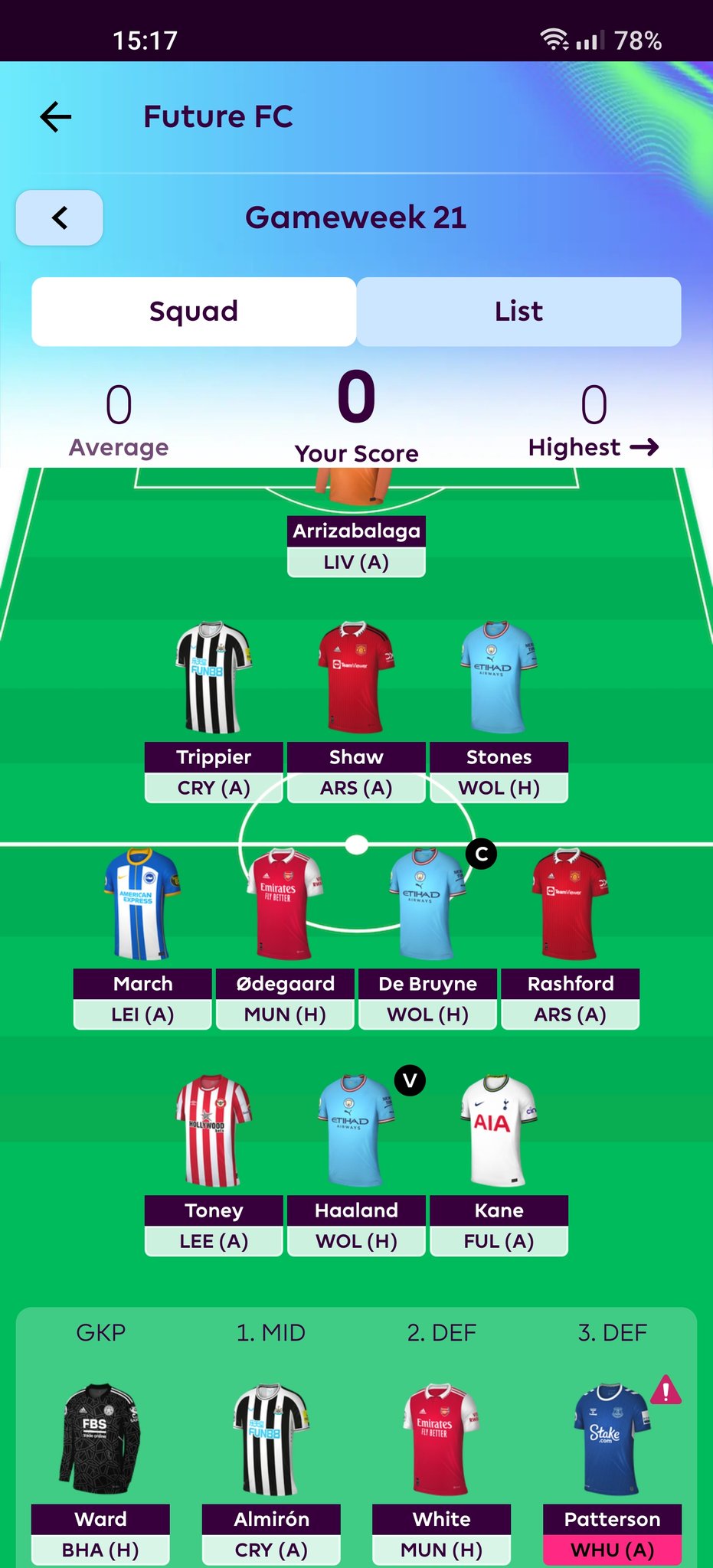 Ahmed on Twitter: "@FPLMate Took a -4 to bring in March and Toney De Bruyne ©️ lets gooo https ...