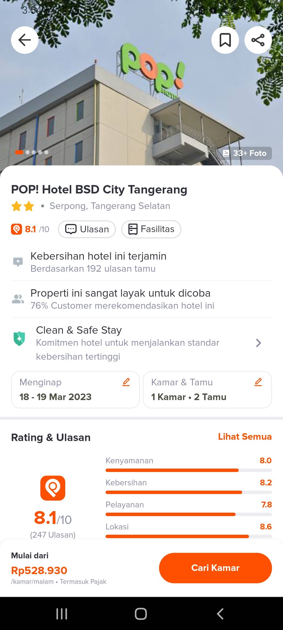 hanlo on Twitter: "POP! Hotel BSD Jarak ke ICE mungkin sekitar 10-15 menit. Aku cek harga tgl 18 ...