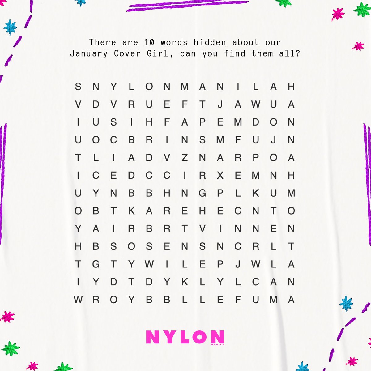 NYLON Manila on Twitter: "There are 10 words hidden about our January ...