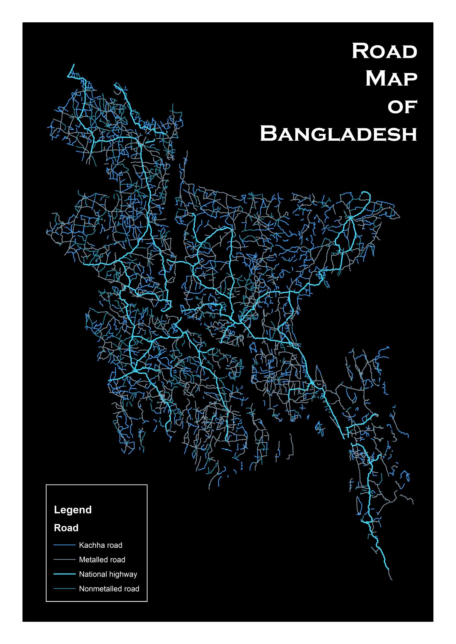 Python Maps on Twitter: "Roads of Europe! Shows all roads from highways (black) down to lanes ...