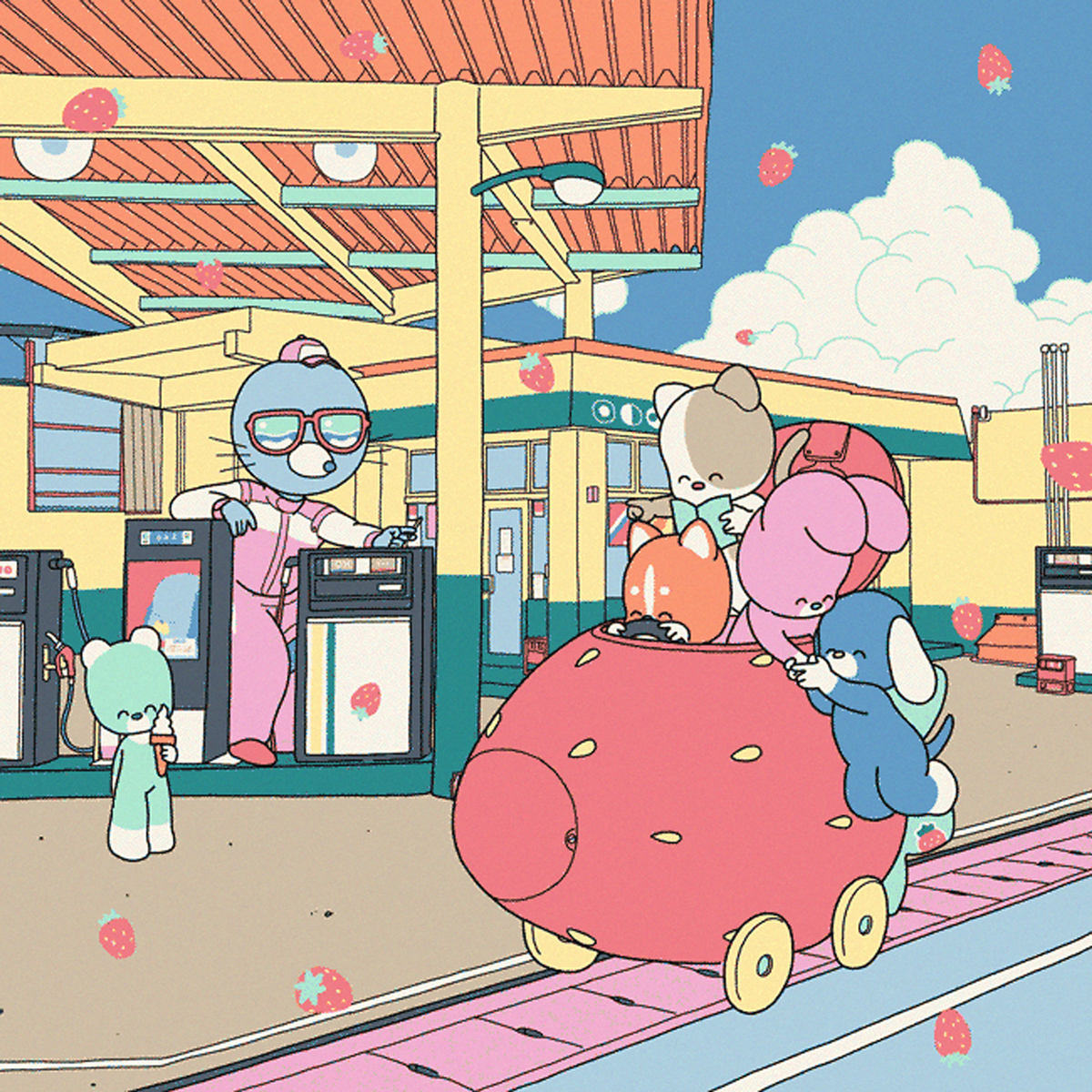 「GO!GO!いちご号! 」|禺吾朗(ぐうごろう)のイラスト