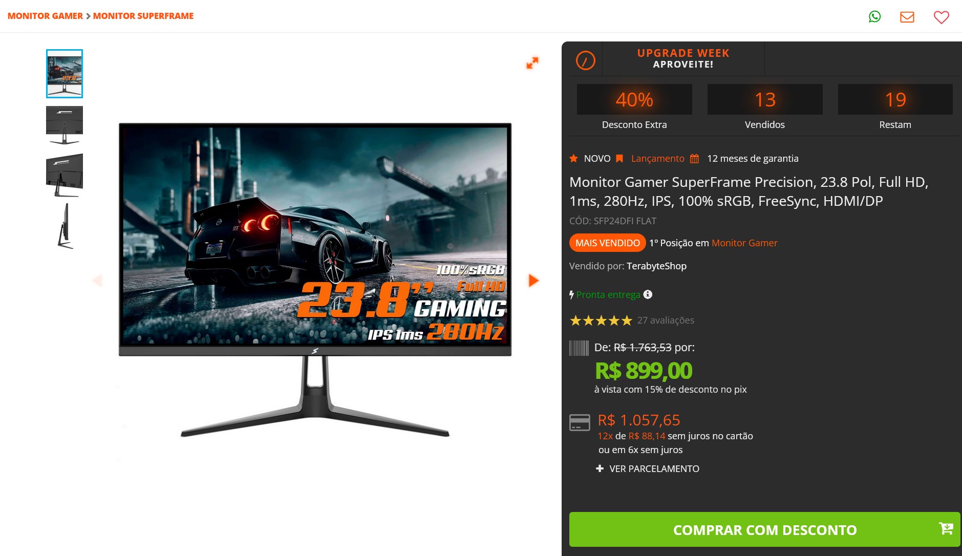 PC Build Wizard on Twitter: "SuperFrame Precision SFP24DFI FLAT, 23.8", Full HD, IPS, 280 Hz, 1 ...