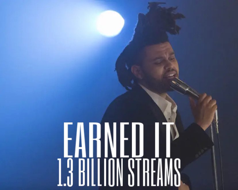 The Weeknd News on Twitter: ".@theweeknd’s ‘Earned It’ has now surpassed 1.3 billion streams on ...