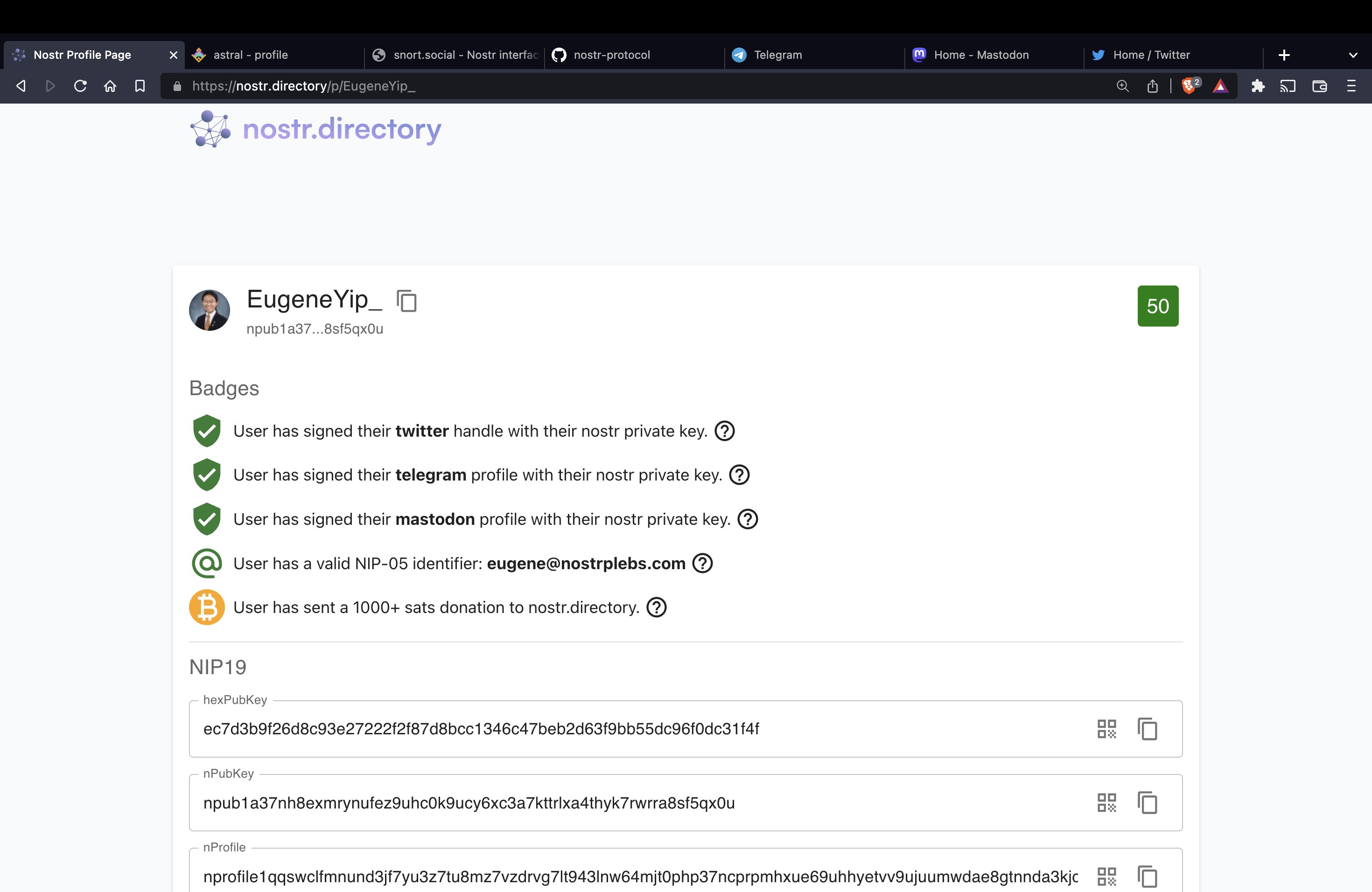nostr directory (@NostrDirectory) / Twitter