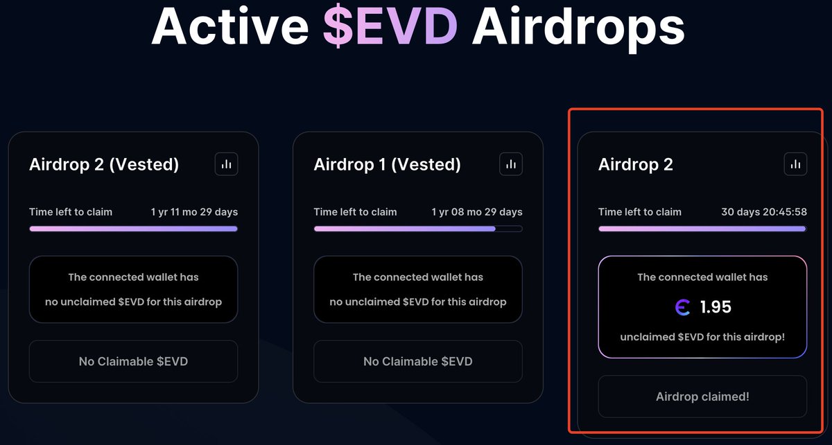 iCosmosDAO on Twitter: "$EVD 发放了第二次空投 在https://airdrop.evmos.domains/#/claim 索取 在https://app ...