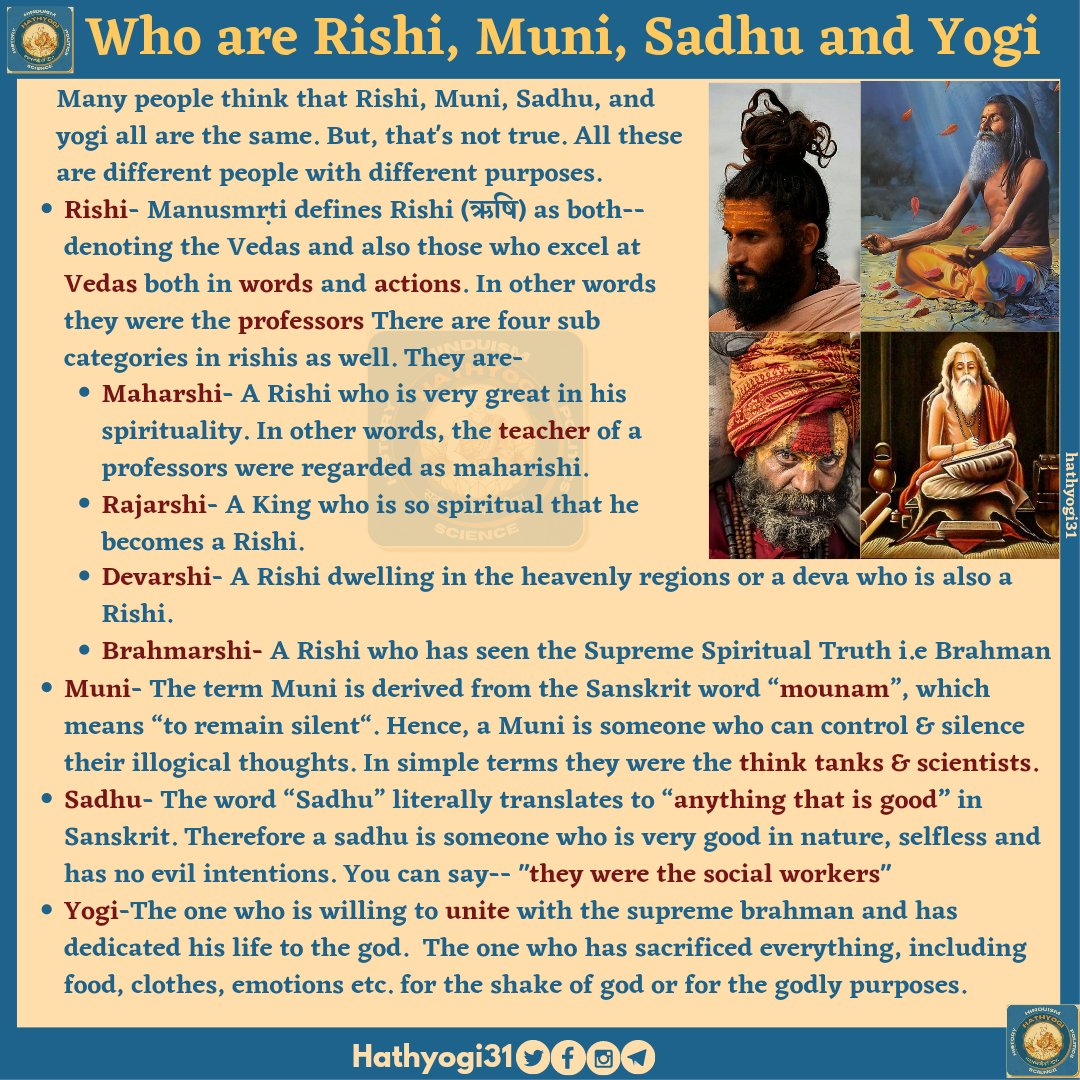 We all have heard about Rishi, Muni, shadhu and yogi but do you know ...