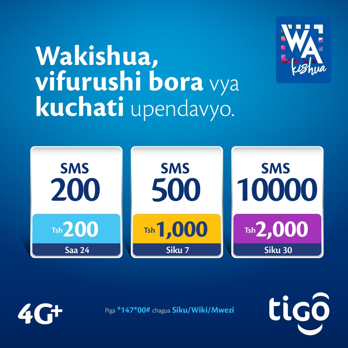 Tigo Tanzania on Twitter: "Wakishua, vifurushi bora vya kuchati upendavyo hivi hapa Piga *147*00 ...