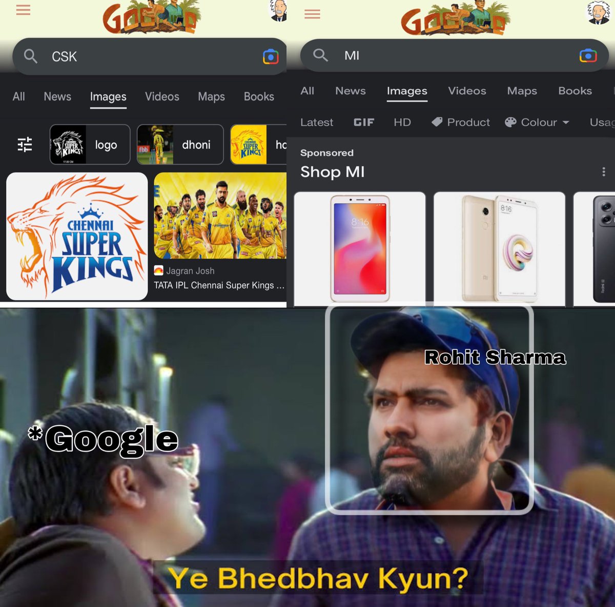 ᴛʀᴏʟʟɪɴɢ ɪꜱ ᴀɴ ᴀʀᴛ on Twitter: "Google search reasult CSK Vs MI"