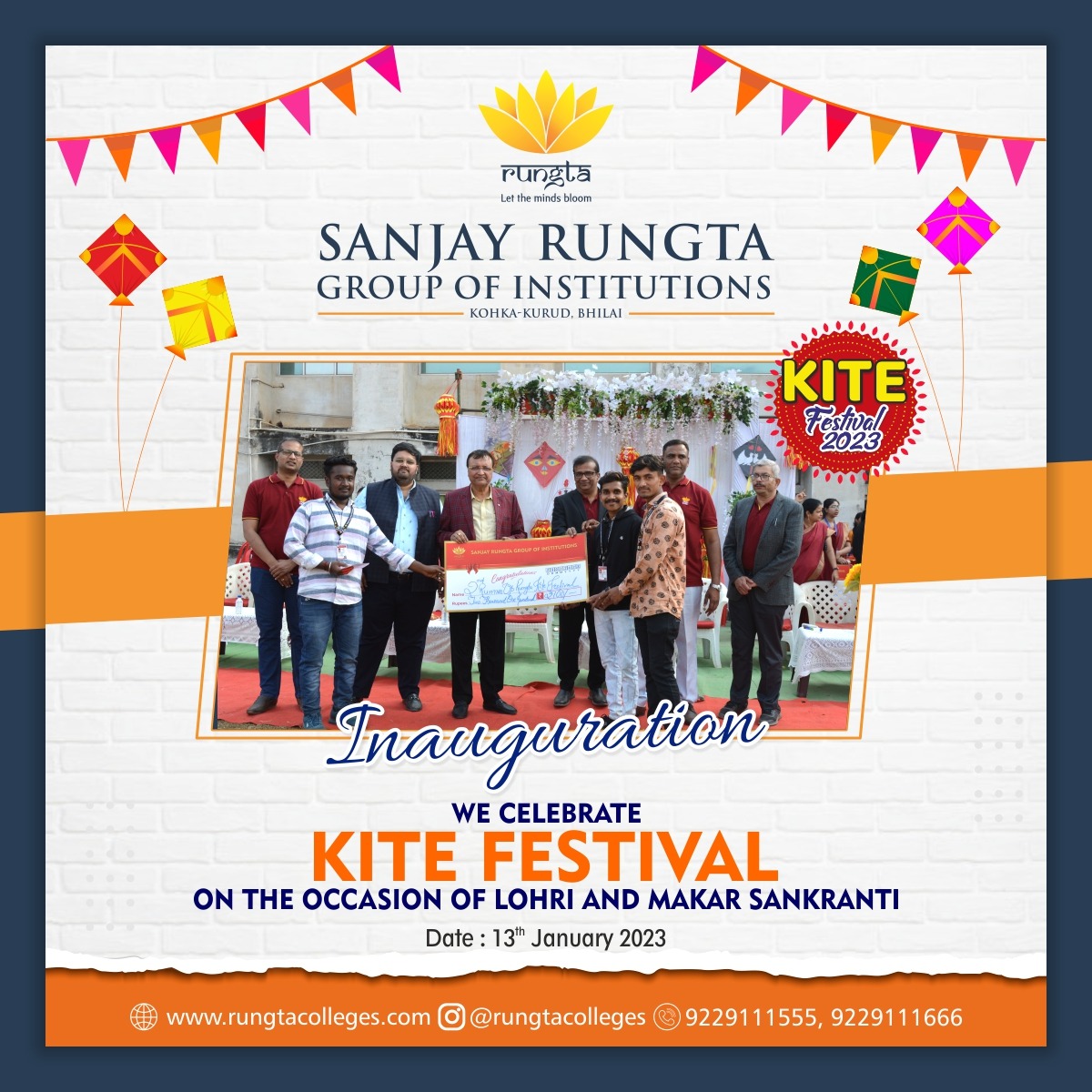 Sanjay Rungta Group on Twitter: "Inauguration of the 'Kite Festival' on the occasion of Lohri ...