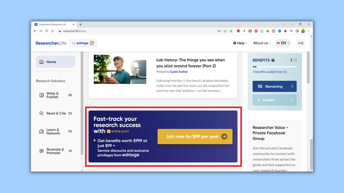 Researcher(dot)Life offers a whole set of really powerful tools for ...