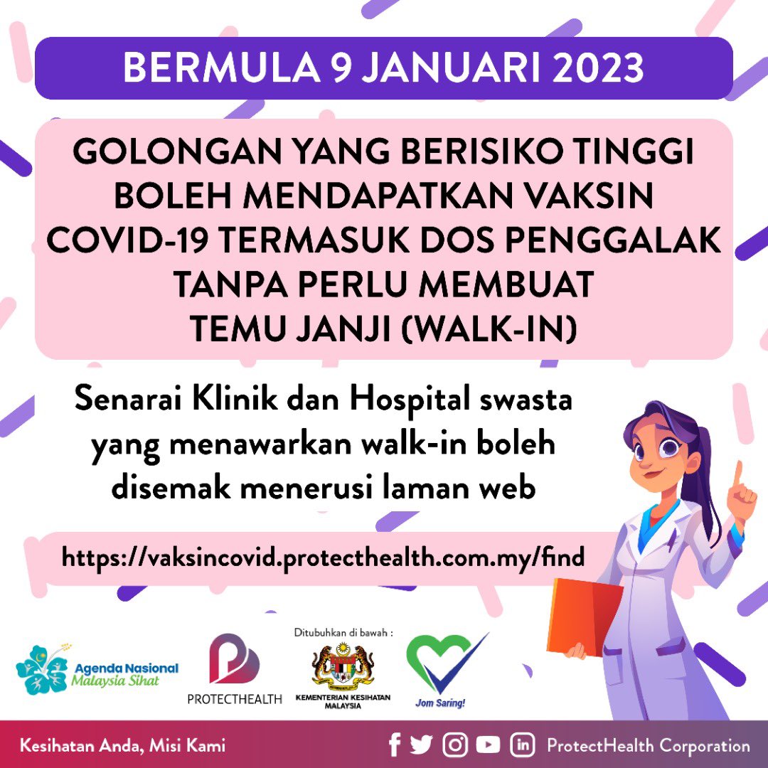 KKMalaysia🇲🇾😷 on Twitter: "RT @protecthealthco: Pemberian vaksin COVID-19 secara jumpa terus ...