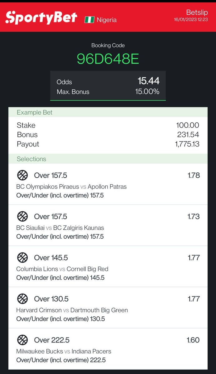 Playmaker 🔟 on Twitter: "Sportybet 15 odds 96D648E Join my telegram: http://t.me/playmaker365 ...