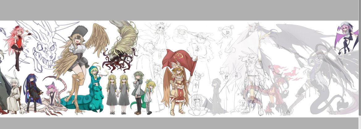 RK on Twitter: "#blacksouls 放假，复活（画画间隔太久了，早期画的角色没有最近几天画的精细） 左边大概还有dlc3的角色 右边大概还有死红帽的角色"