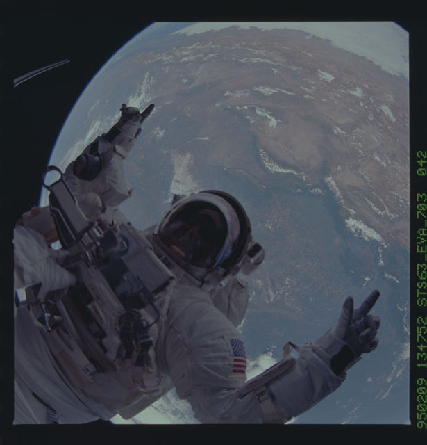 Andrew on Twitter: "Wasn't the only firsts for STS-63 either. It marked the first EVA by a UK ...