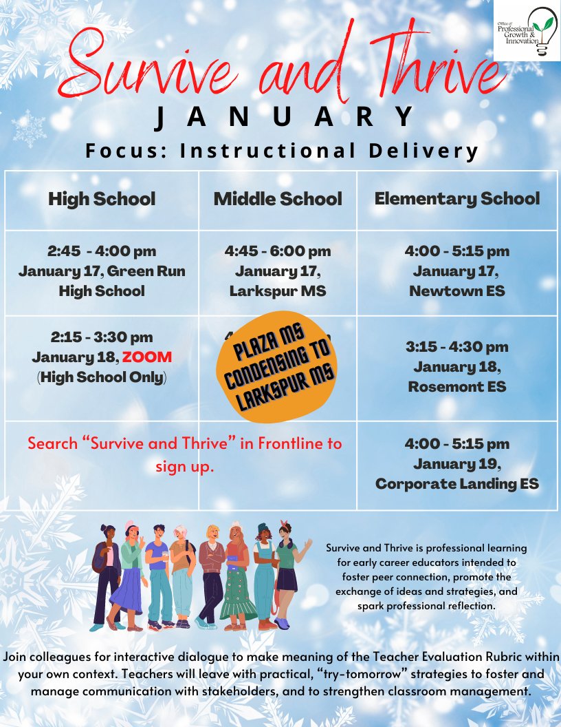 PGI-VBCPS on Twitter: "UPDATE: Survive & Thrive Middle School sessions ...