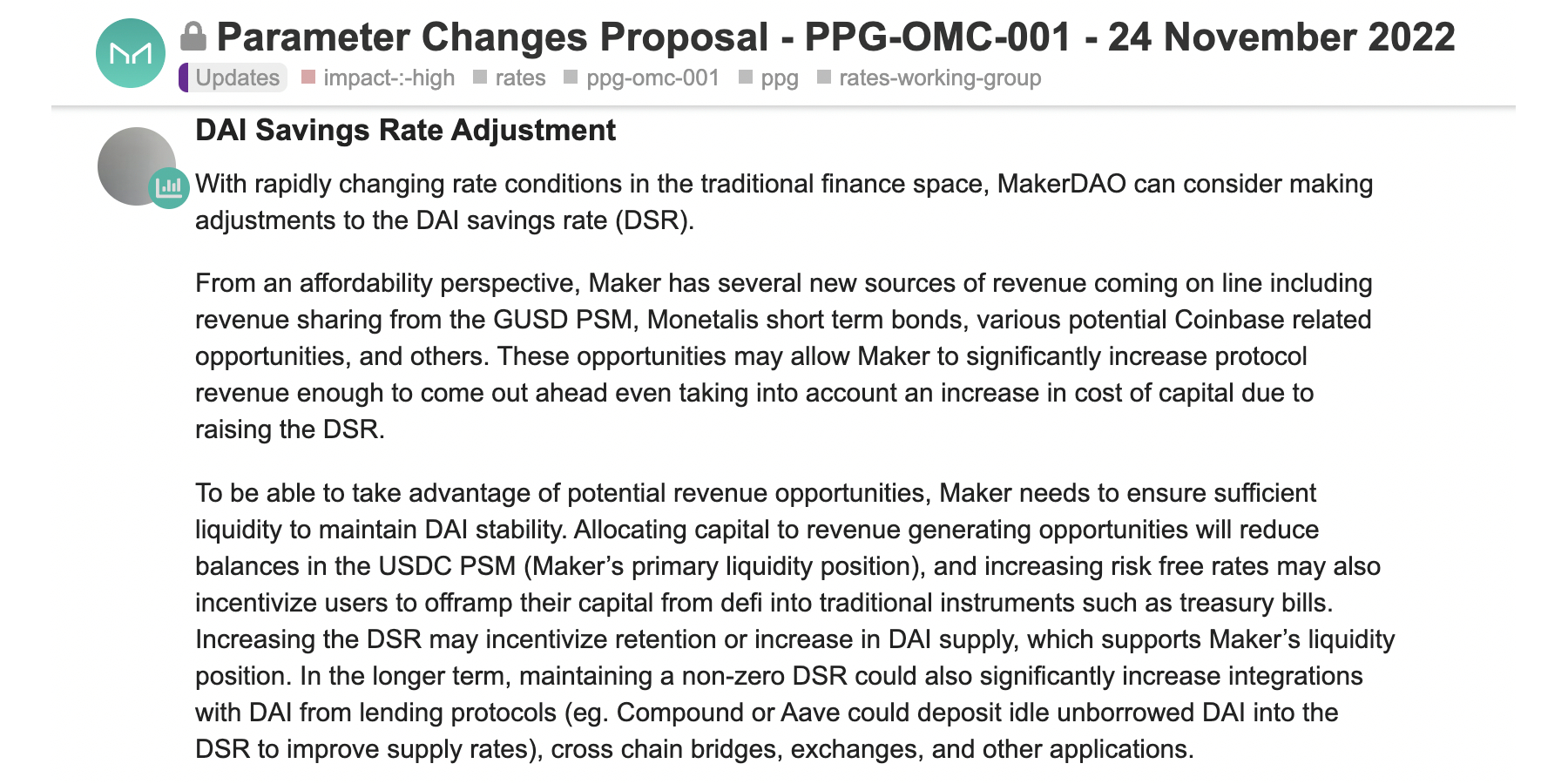 Maker on Twitter: "In fact, the DSR cost is publicly viewable here: → https://t.co/yWVRcOQJpo ...