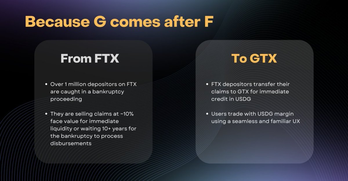 Crypto Duck on Twitter: "ที่มาของชื่อ GTX ล้อมาจาก FTX . ข้อสังเกตอีกอย่างใน pitch deck มีราย ...