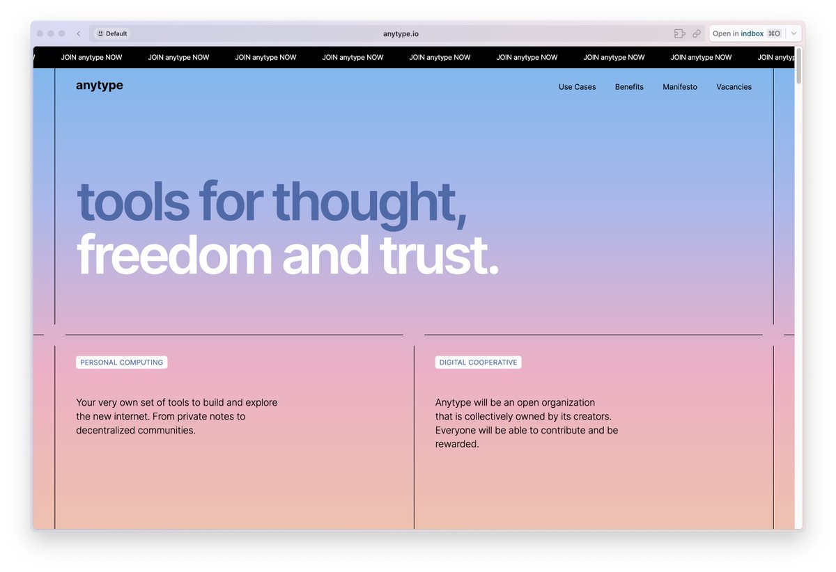Hwang on Twitter: "最近体验两款新的笔记应用，主打 local first 的 Anytype 和 Super Tag 的 Tana。笔记/知识管理/类 Notion 应用 ...