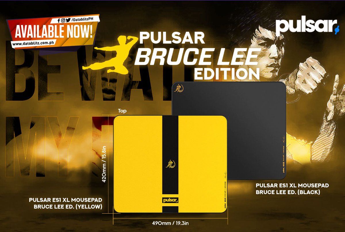 DataBlitz on Twitter: "PRECISION AND COMFORT. 🎯 Pulsar ES1 Mouse Pad 3mm XL Bruce Lee Black ...