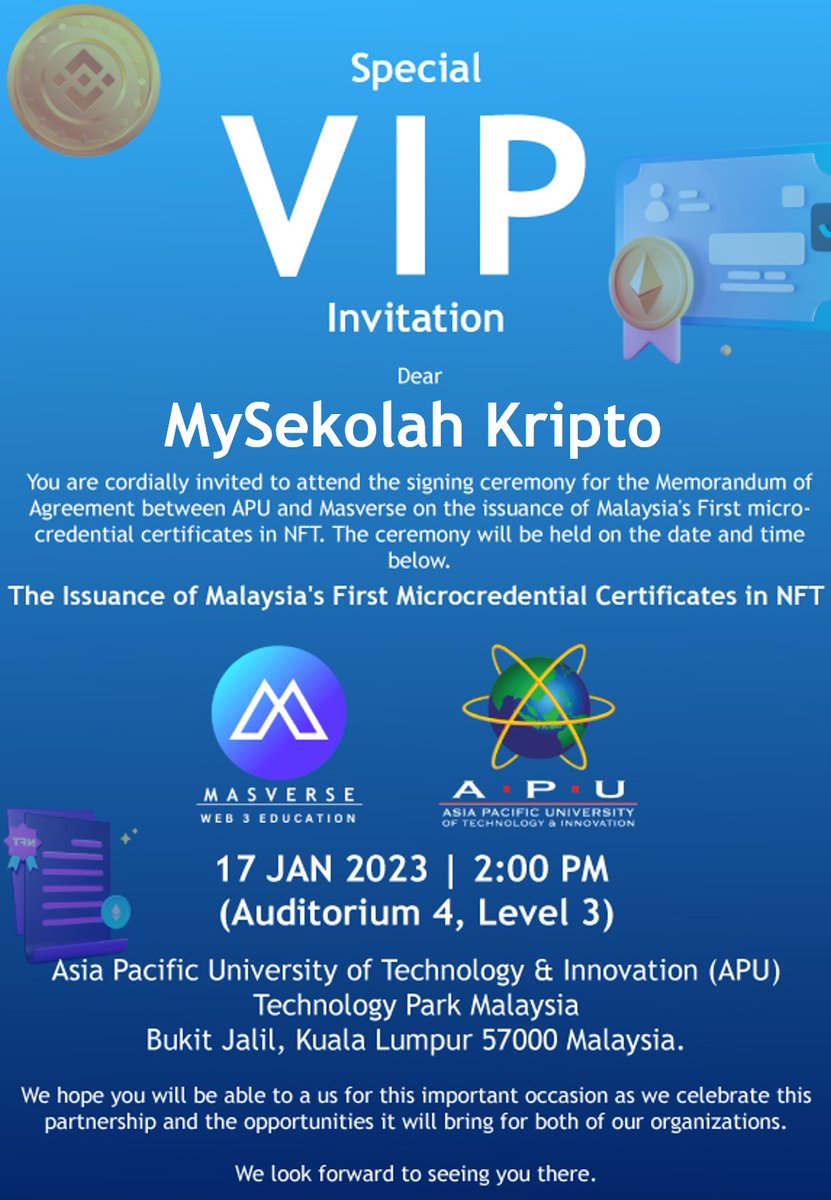 Thank you for the invitation & Congrats. MOA signing ceremony on “The ...