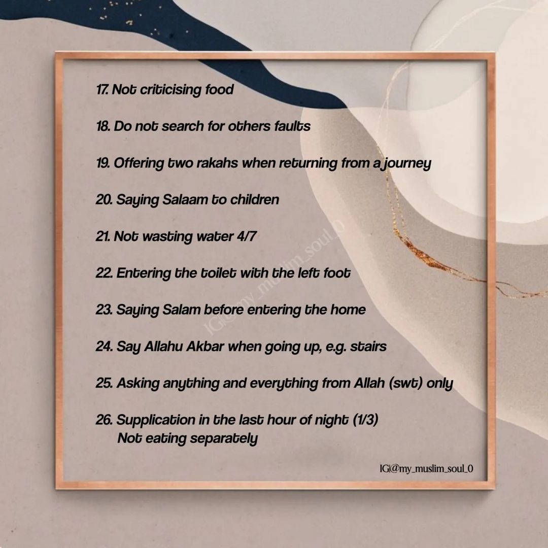 Some Easy Sunnahs We Should Revive... THREAD - Thread from Idris ...