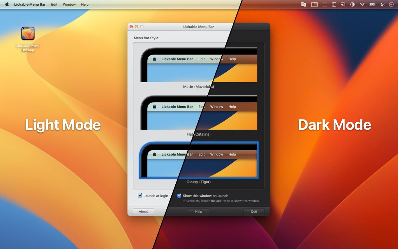 Honghao Z 🔨 on Twitter: "🎉 Aqua Menu Bar is renamed to Lickable Menu Bar. It’s available here ...
