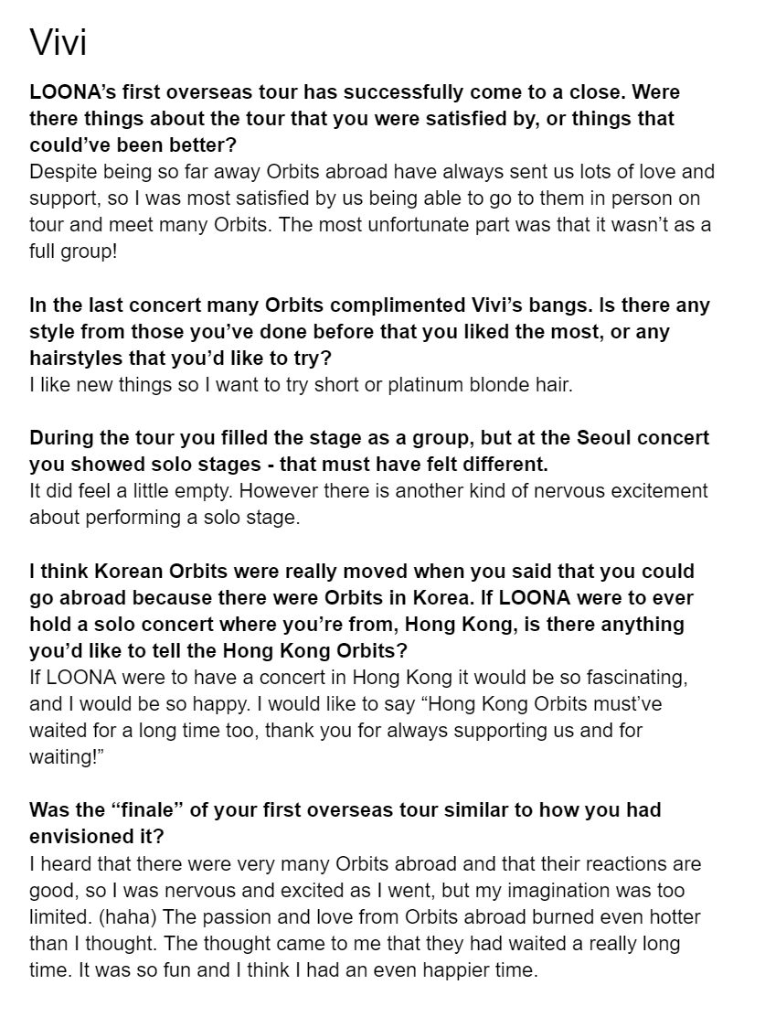 LOONA's Subbits on Twitter: "[ENG] #LOONA Q&A interviews from the Loonatheworld in Seoul ...