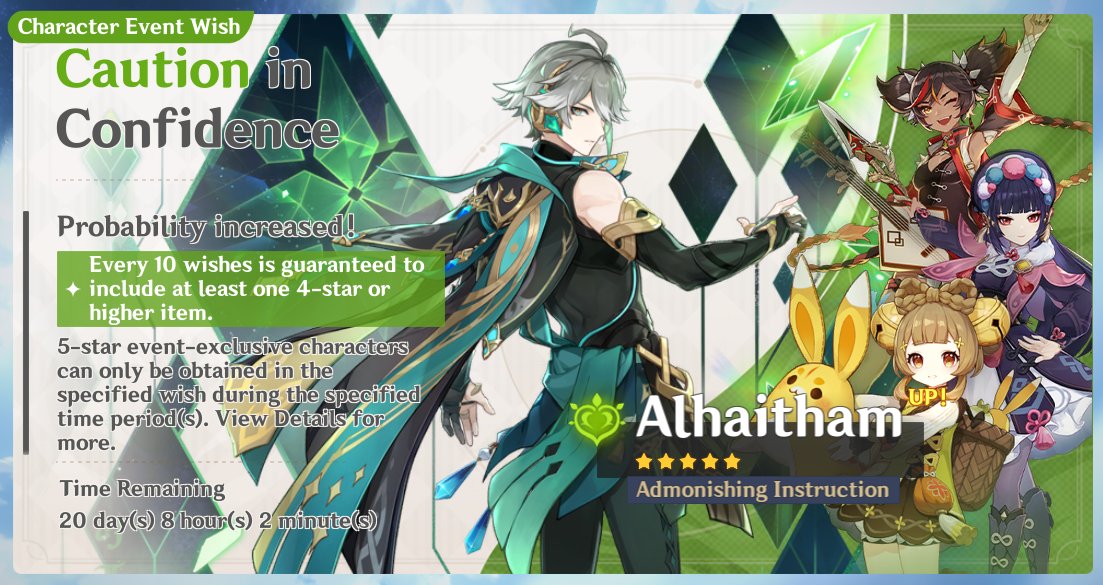 Genshin Mains_Your Guide to Teyvat on Twitter: "Good luck to all #Alhaitham and #Xiao wishers ...