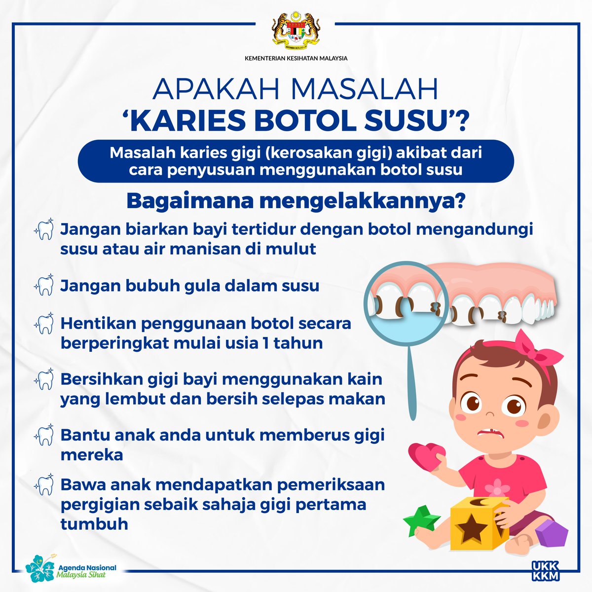 🦷 Masalah karies gigi boleh berlaku sekiranya bayi atau kanak-kanak ...