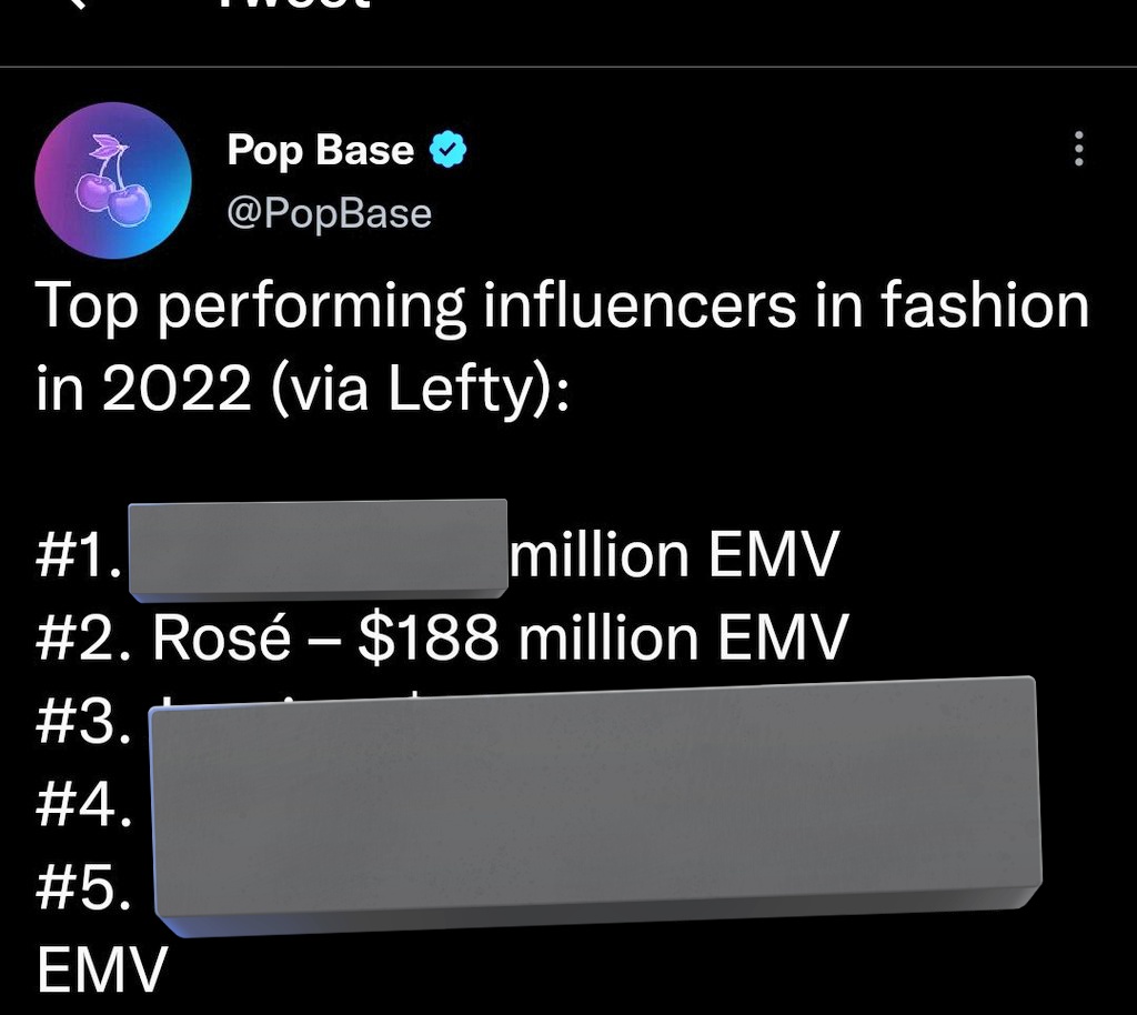 ROSÉ Türkiye (slow) on Twitter: "RT @teamrosepark: ROSÉ is a successful, impactful GA in REVENUE ...