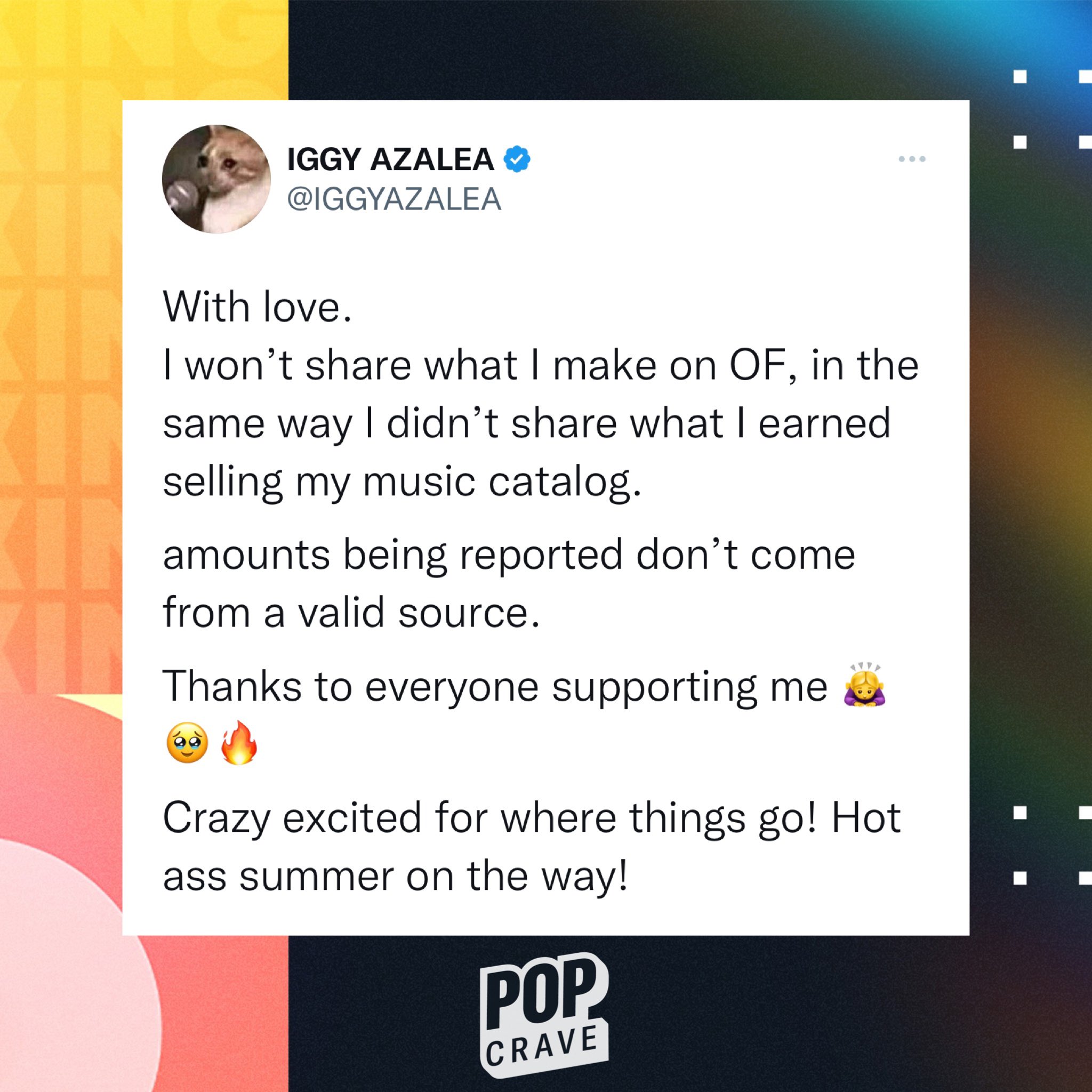 Pop Crave On Twitter Iggy Azalea Reacts To False Reports That She