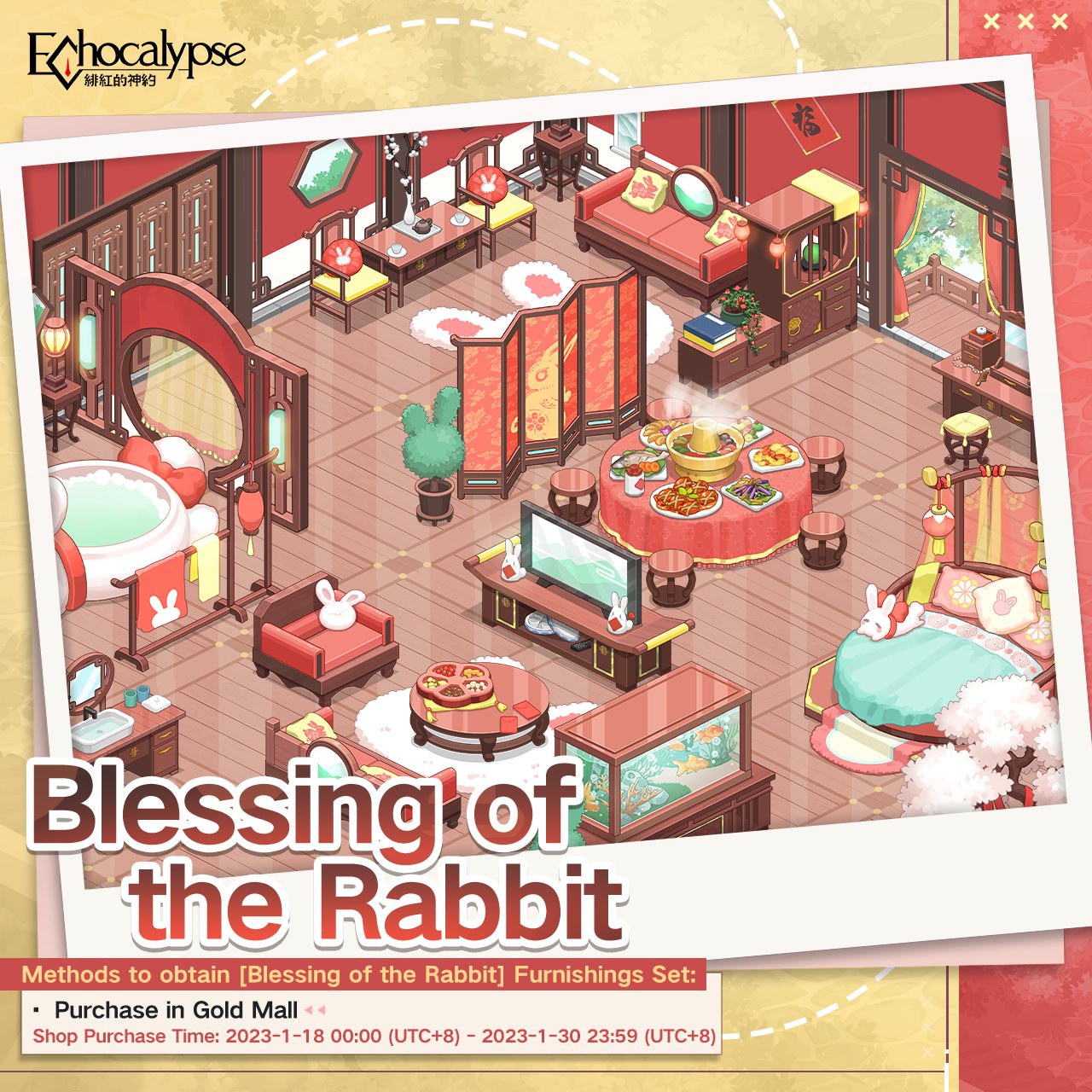 Echocalypse on Twitter: "[Furnishings] Furnishings Collection "Blessing of the Rabbit " is now ...