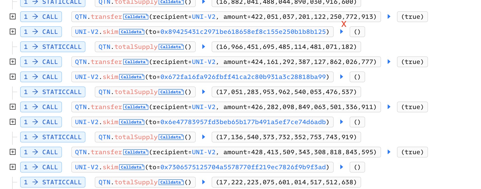 BlockSec on Twitter: "1/ QTN token has an inflation mechanism: all QTN holders' balanceOf will ...