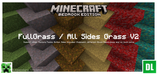 MCPEDL on Twitter: "FullGrass / All Sides Grass V2 Pack (Compatible with other Packs, Bottomside ...