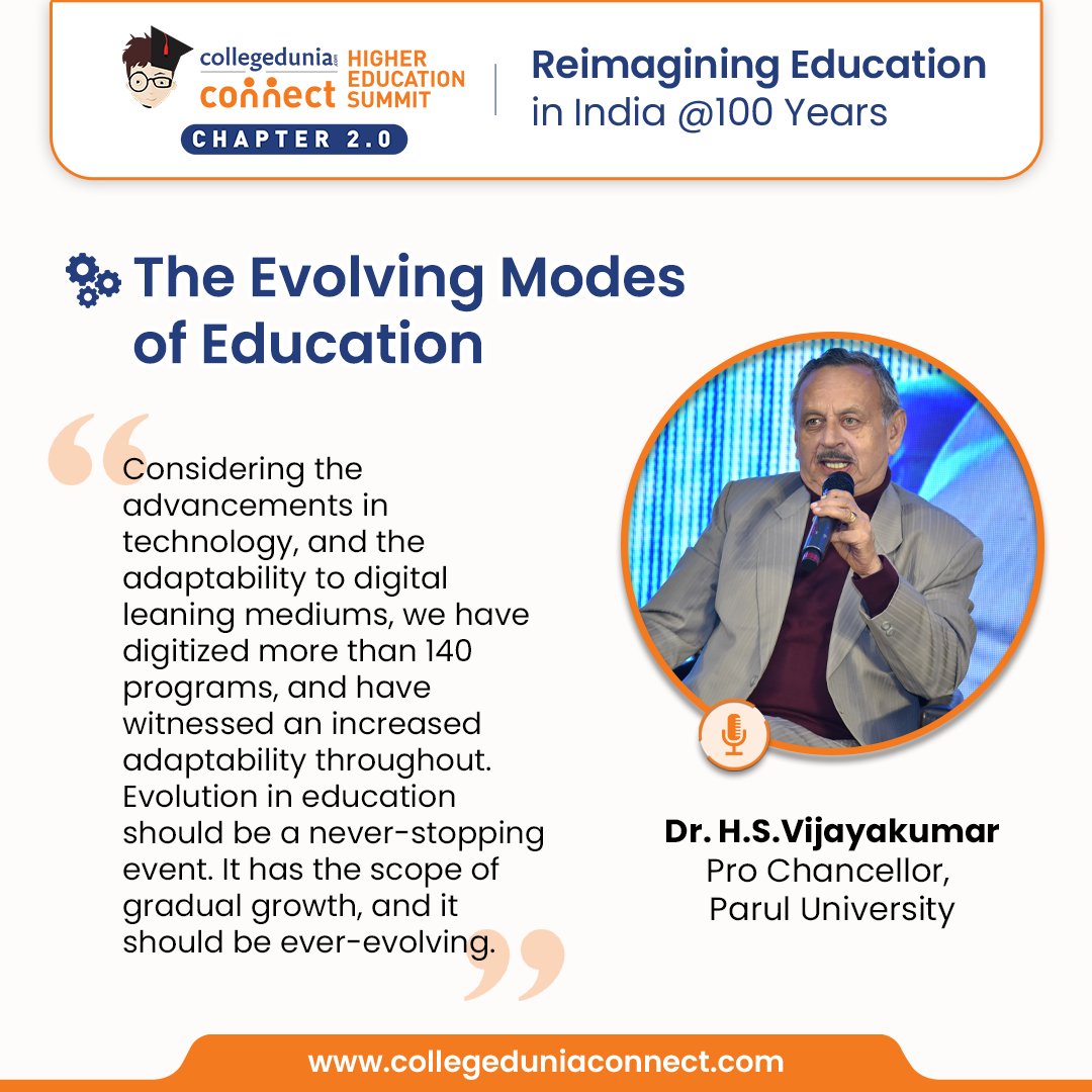 Collegedunia Connect on Twitter: "An insightful speech by Dr. H.S. Vijayakumar (Pro Chancellor ...