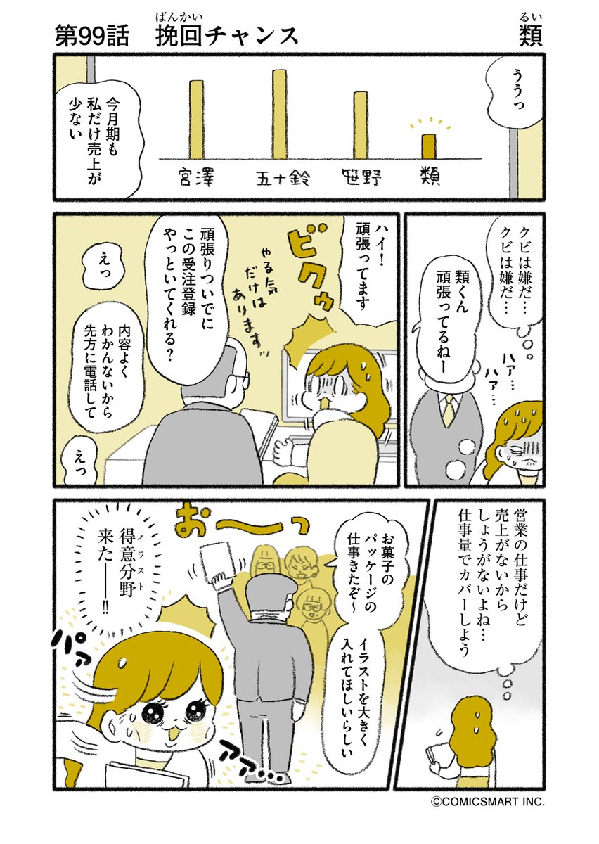 「第99話 挽回チャンス/私の価値 『マンガ家 "類"の人間やめても…』類 #GANMA #漫画 https://t.co」類🐱しまねこ発売中の漫画
