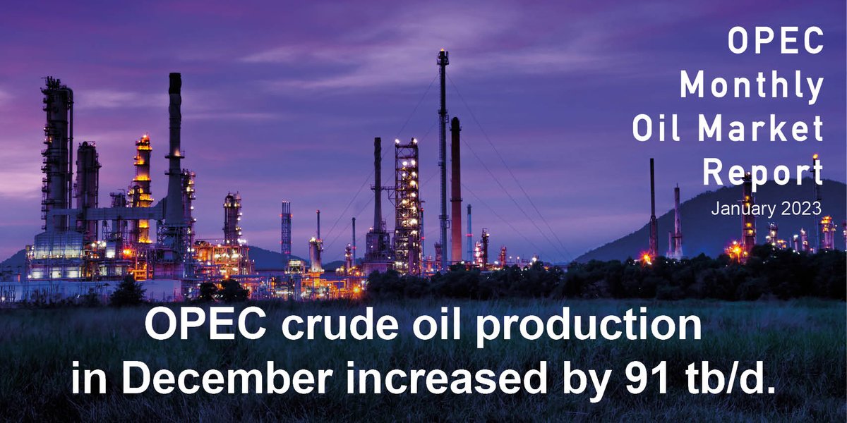 OPEC on Twitter: "#OPEC-13 crude oil production averaged 28.97 mb/d in December. Crude oil ...