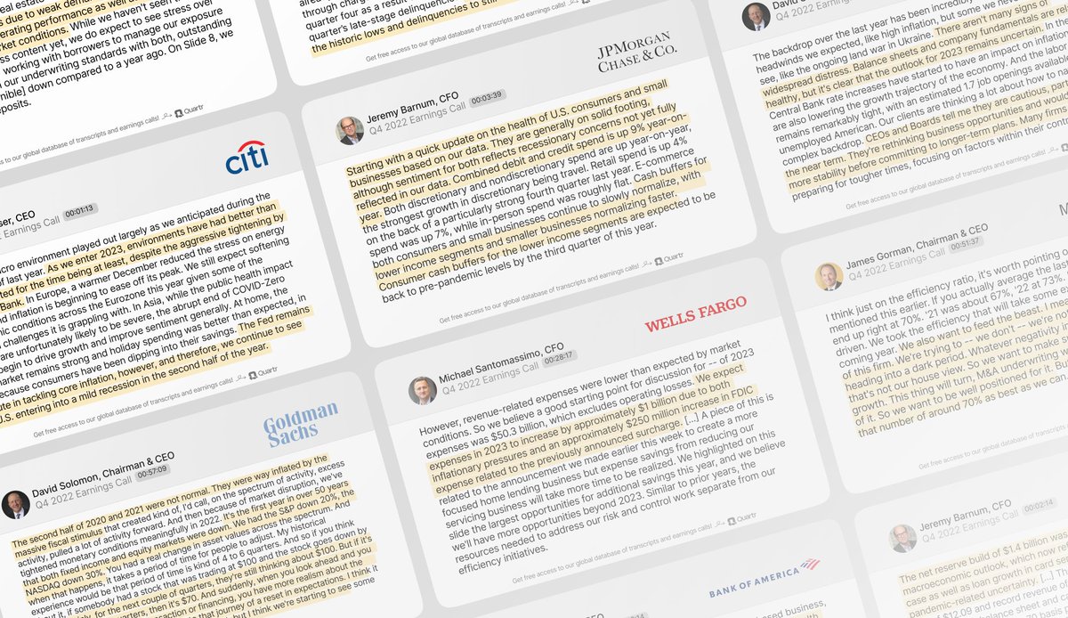 We have read all the earnings call transcripts from the major U.S ...