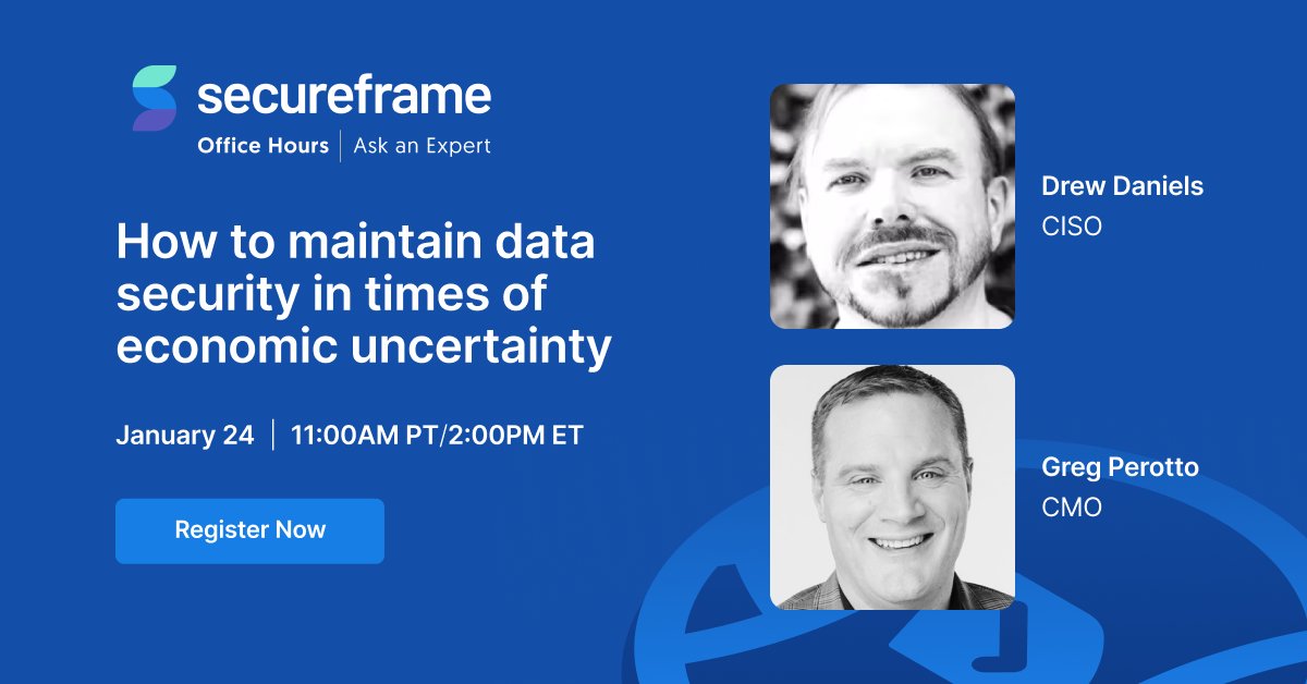 Secureframe on Twitter: "On 1/24, our CISO @docdroo will be hosting our first Office Hours for ...