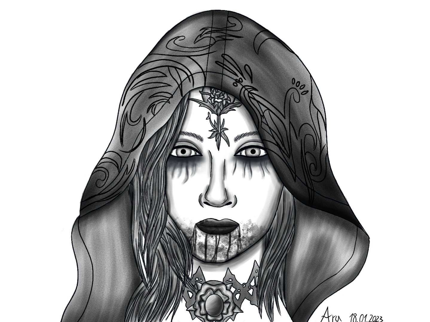 Half Dead Girl Drawing